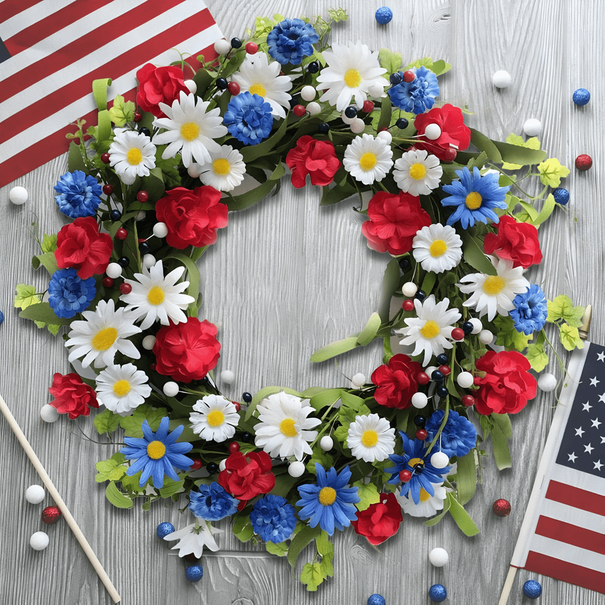 USA Flower Wreath | HeftyBerry